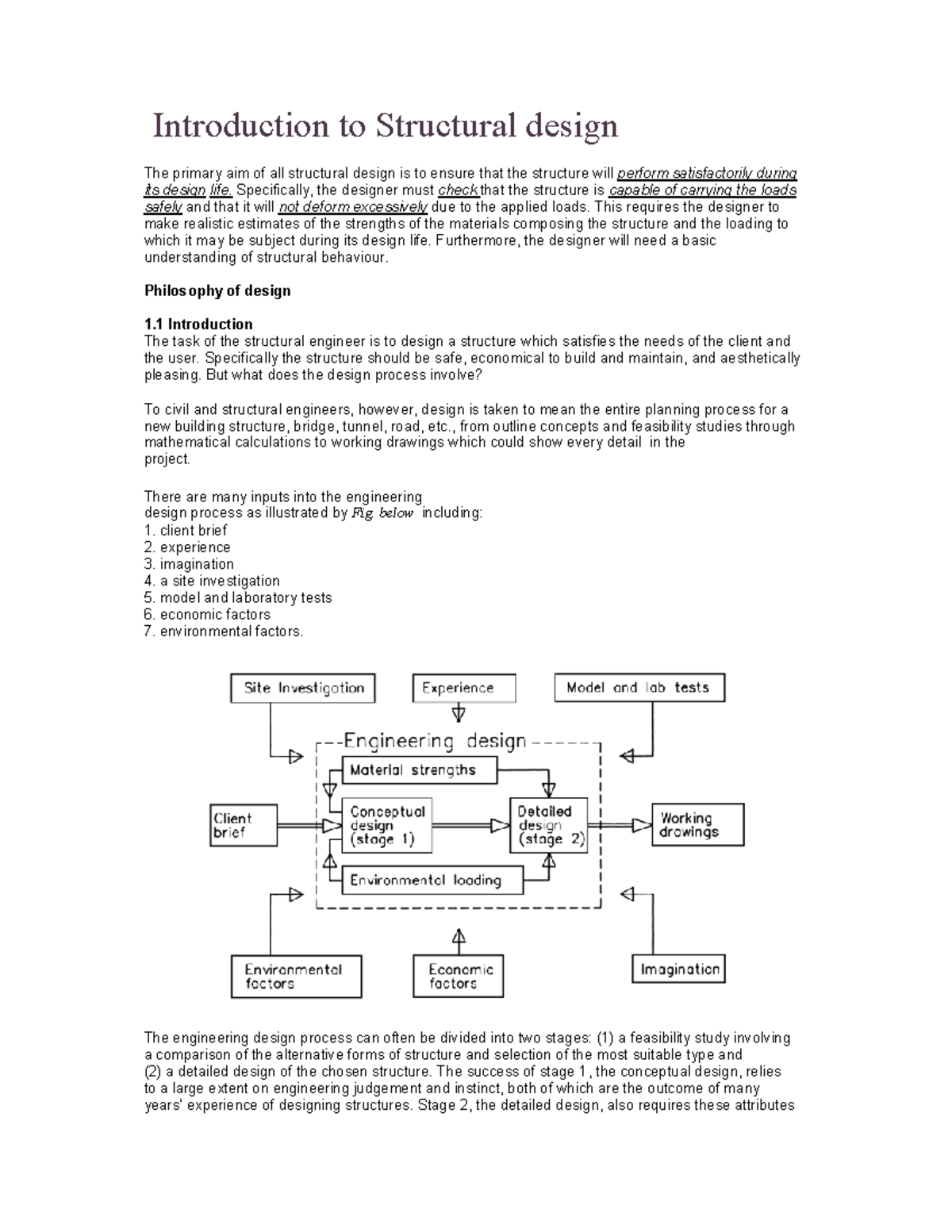 Introduction TO Structural Design DIC 310 - - Studocu