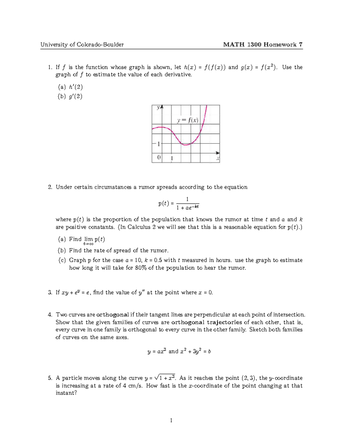 HW7 - math - University of Colorado-Boulder MATH 1300 Homework 7 Iff is ...