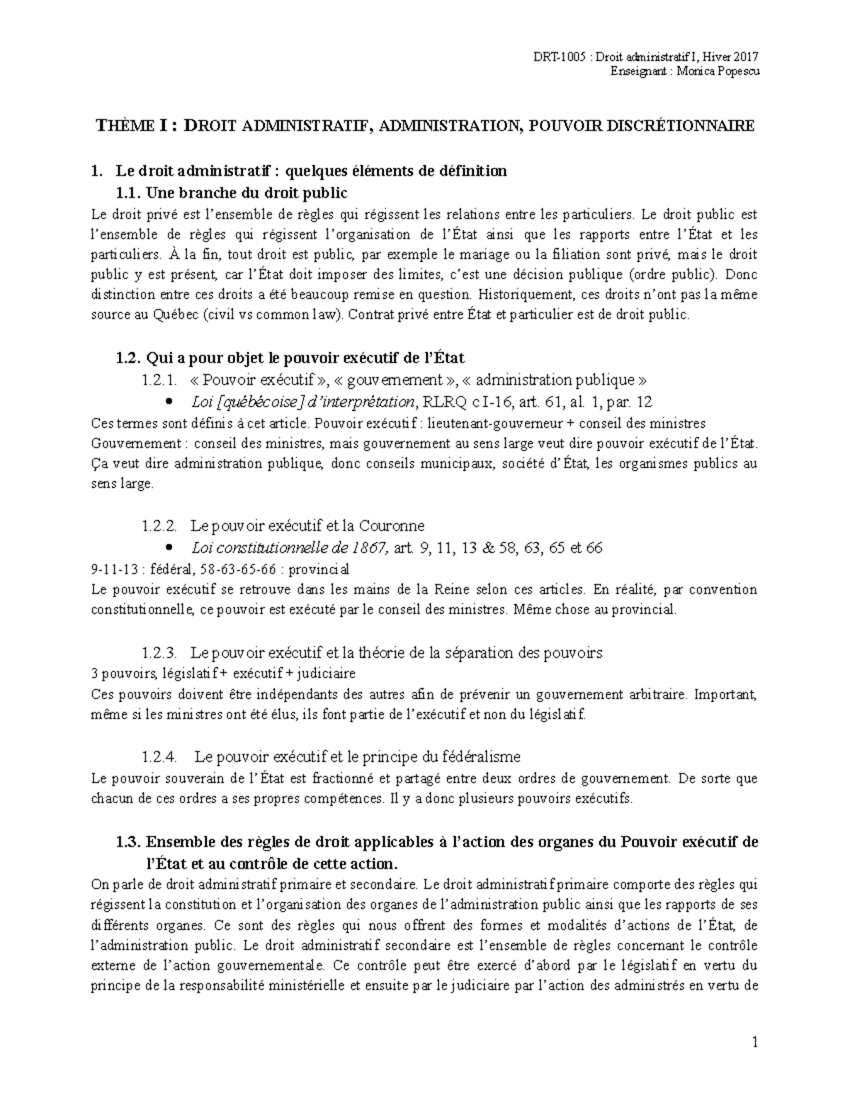 Droit Administratif I - Le droit administratif : quelques éléments de ...