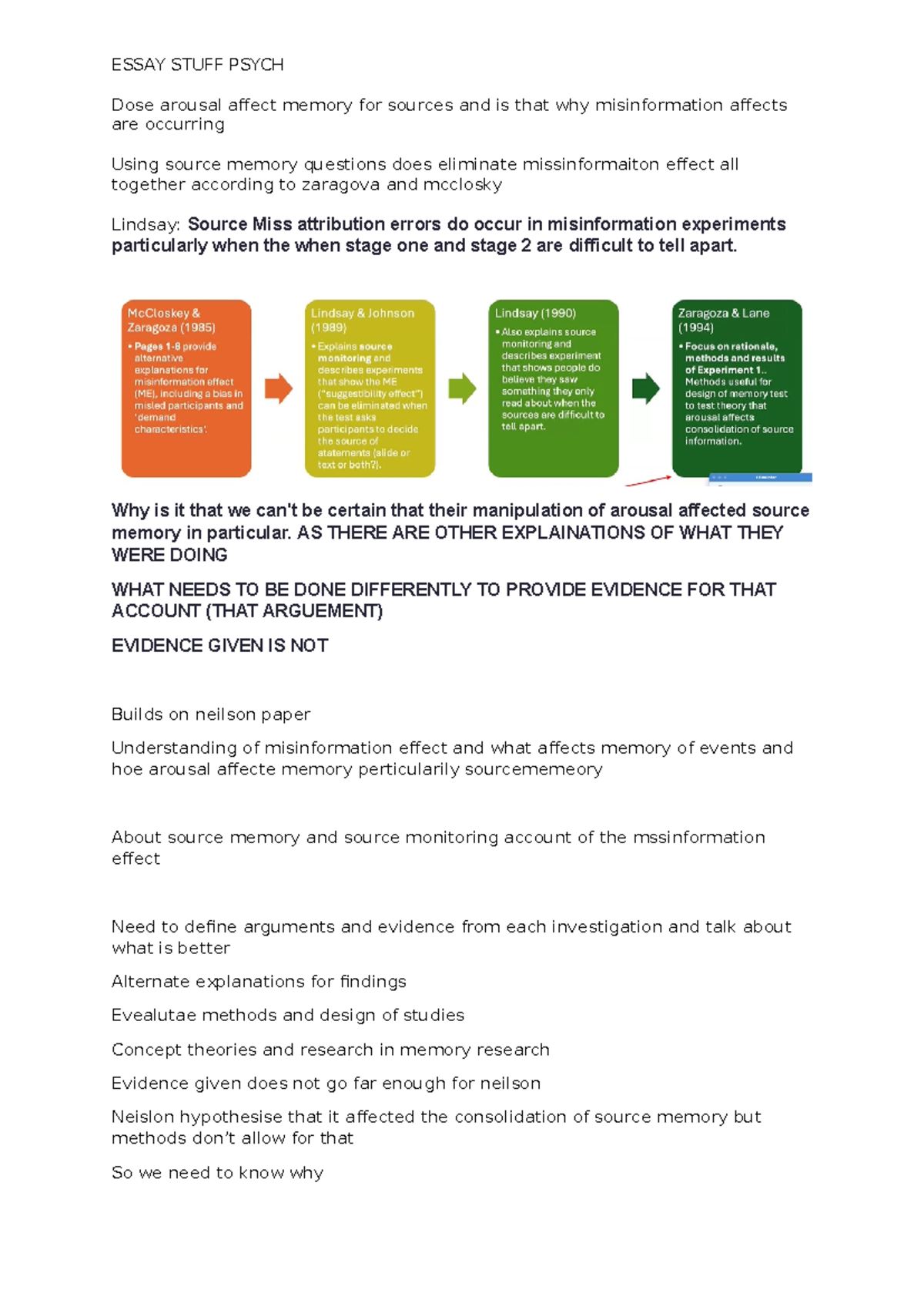 Pscyh essay stuff - PSYCH ORAL PRES NOTES MBB1 LAB REPORT - Dose ...