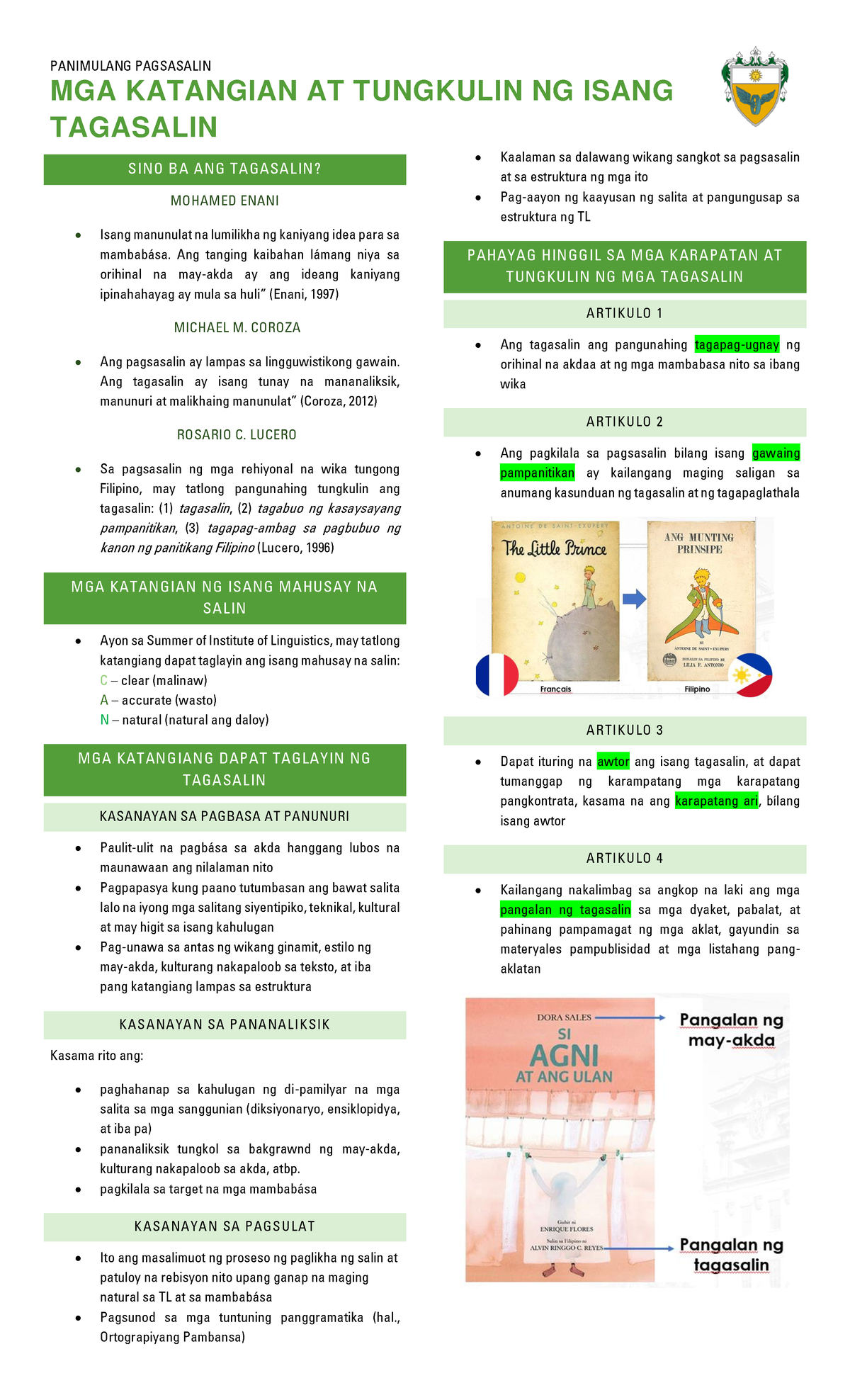 MGA Katangian AT Tungkulin NG Isang Tagasalin - PANIMULANG PAGSASALIN ...