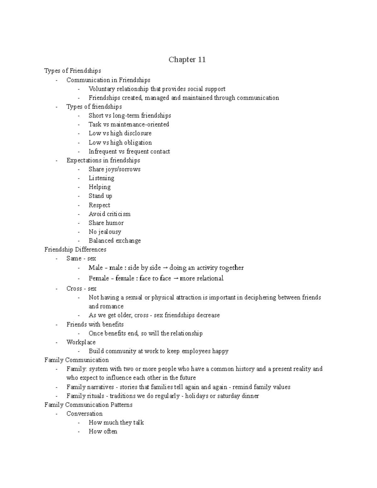 Chapter 11 - Friendships - Chapter 11 Types of Friendships ...