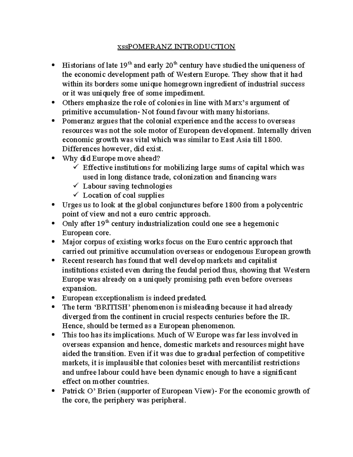 Kenneth Pomeranz - xssPOMERANZ INTRODUCTION Historians of late 19th and ...