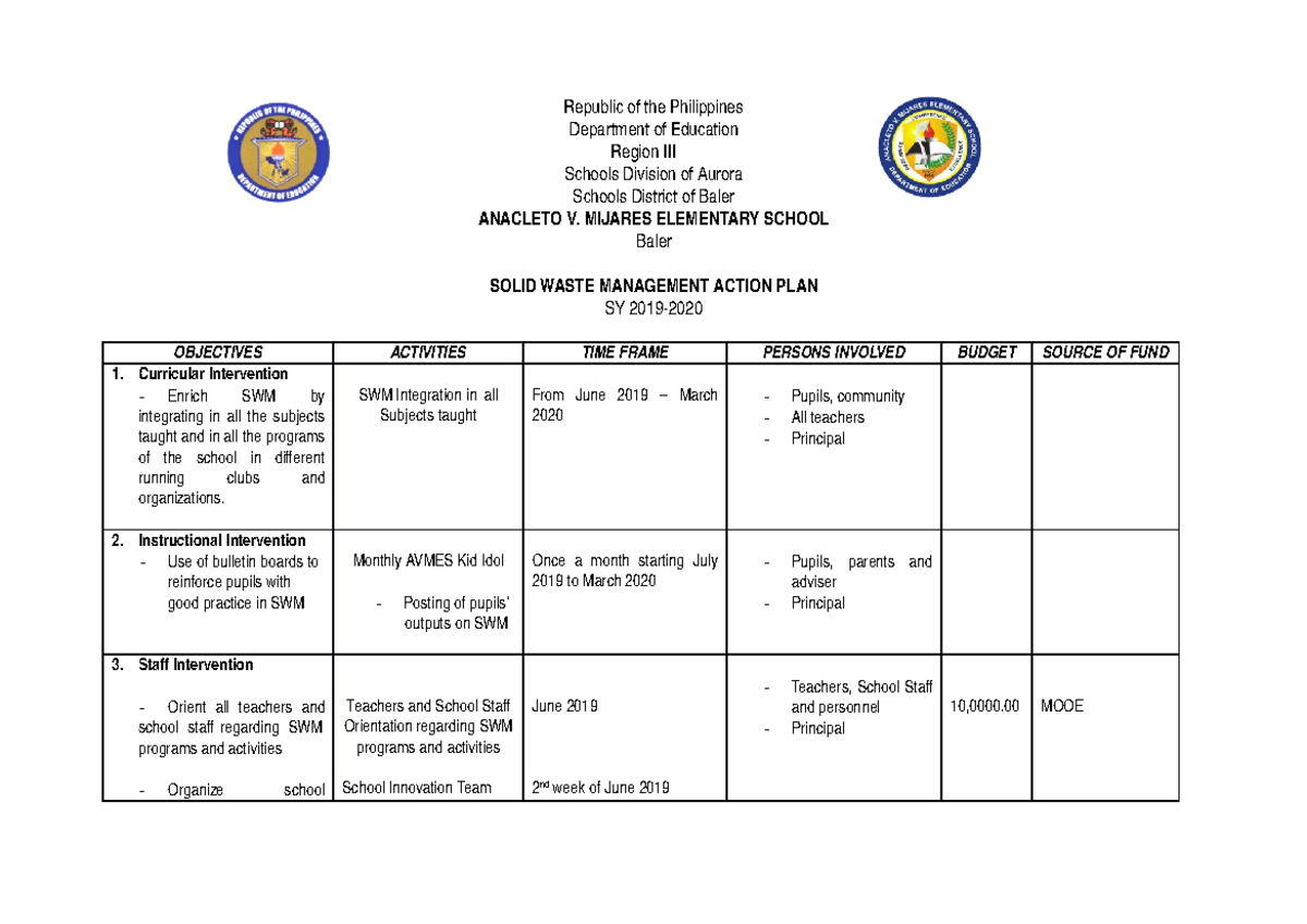 Action PLAN SCH Physical Development PLAN - Research Methods - Studocu