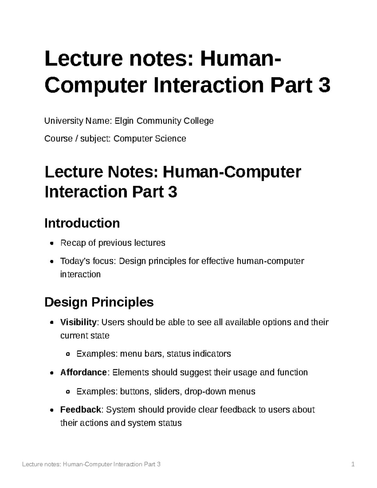 Lecture notes Human-Computer Interaction Part 3 - Assistivе ...