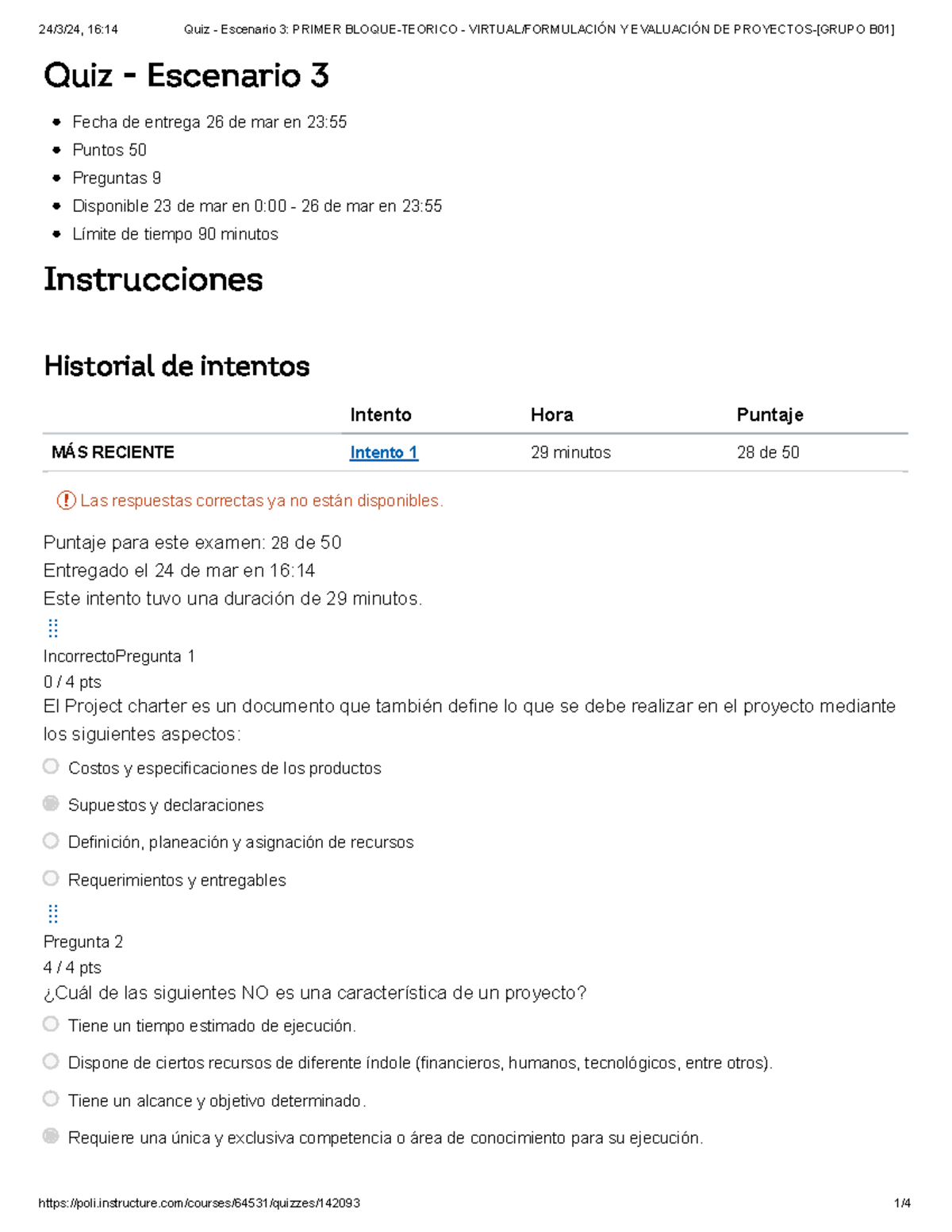 Formulacion y evaluacion de proyectos escenario 3 - Quiz - Escenario 3 Fecha de entrega 26 de ...