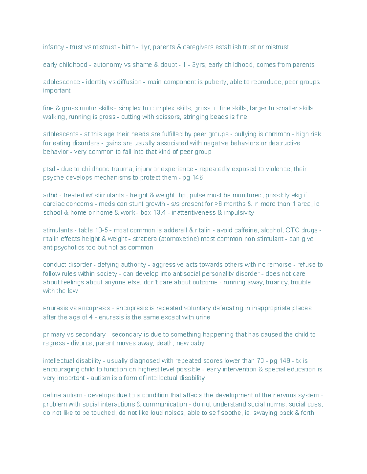 Mental Health Concepts Review - infancy - trust vs mistrust - birth ...