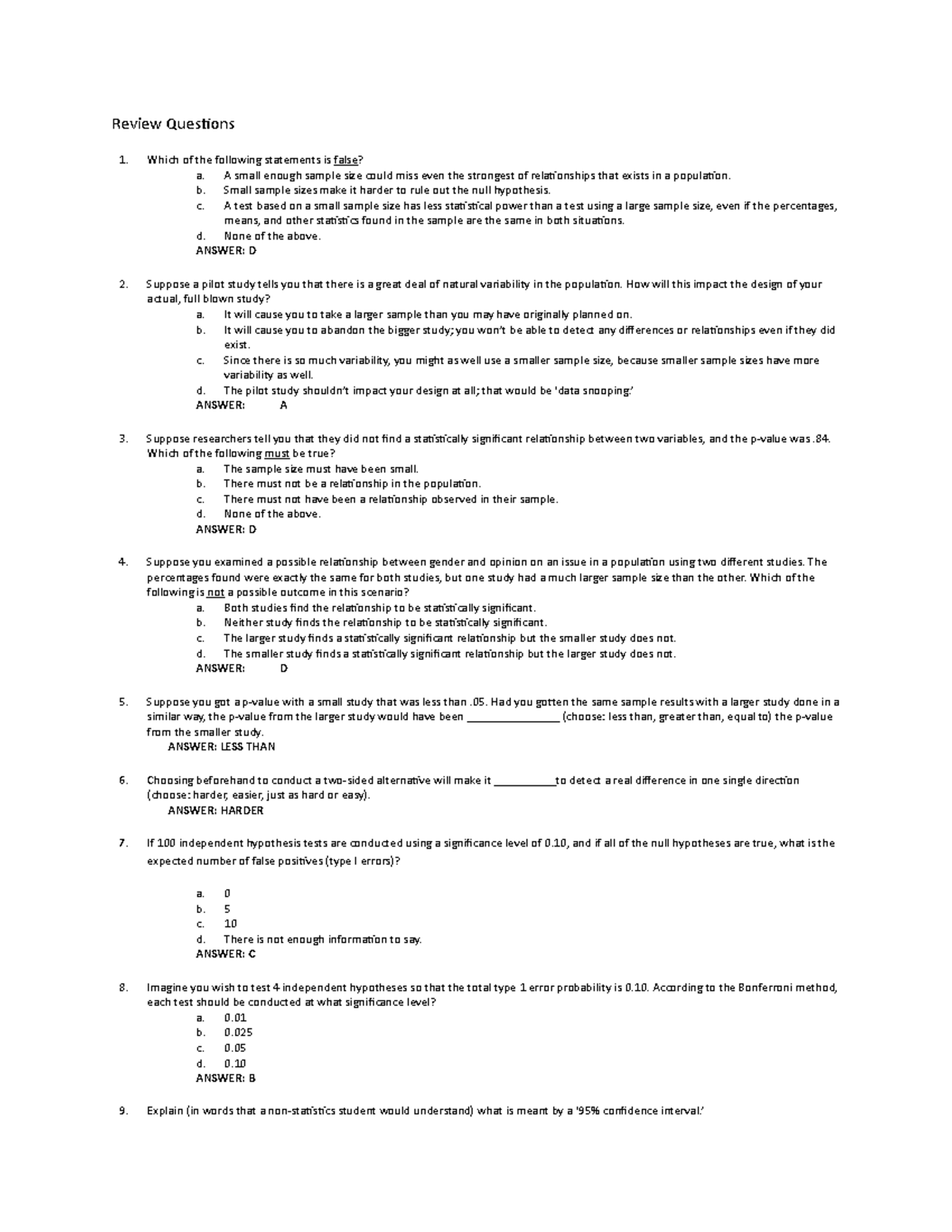 Review Q 3 - Summary Introduction to Statistical Reasoning - Review ...