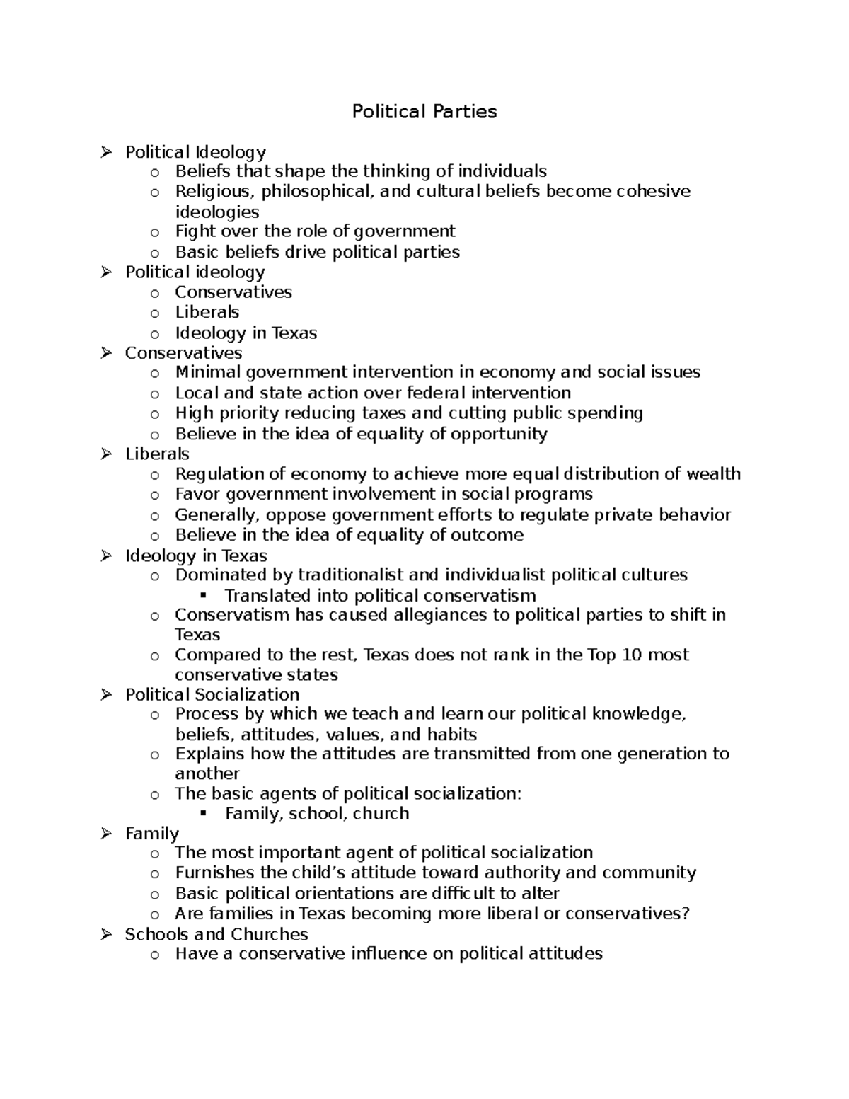 Ch 9 Political Parties - Lecture notes 9 - Political Parties Political ...