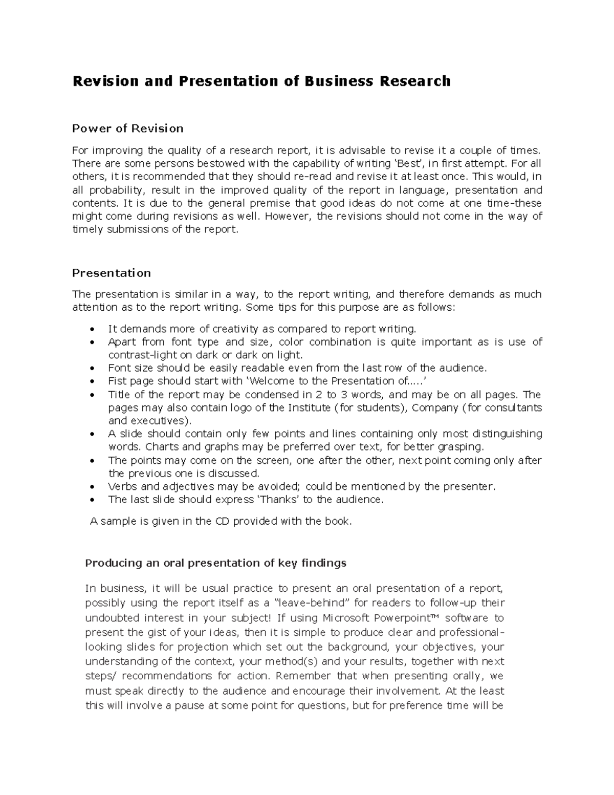 W13 Revisions and Presentations - Revision and Presentation of Business ...