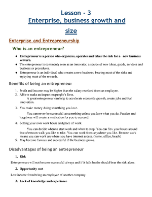 Caie igcse business studies 0450 theory v1 - ZNOTES SUMMARIZED NOTES ON ...