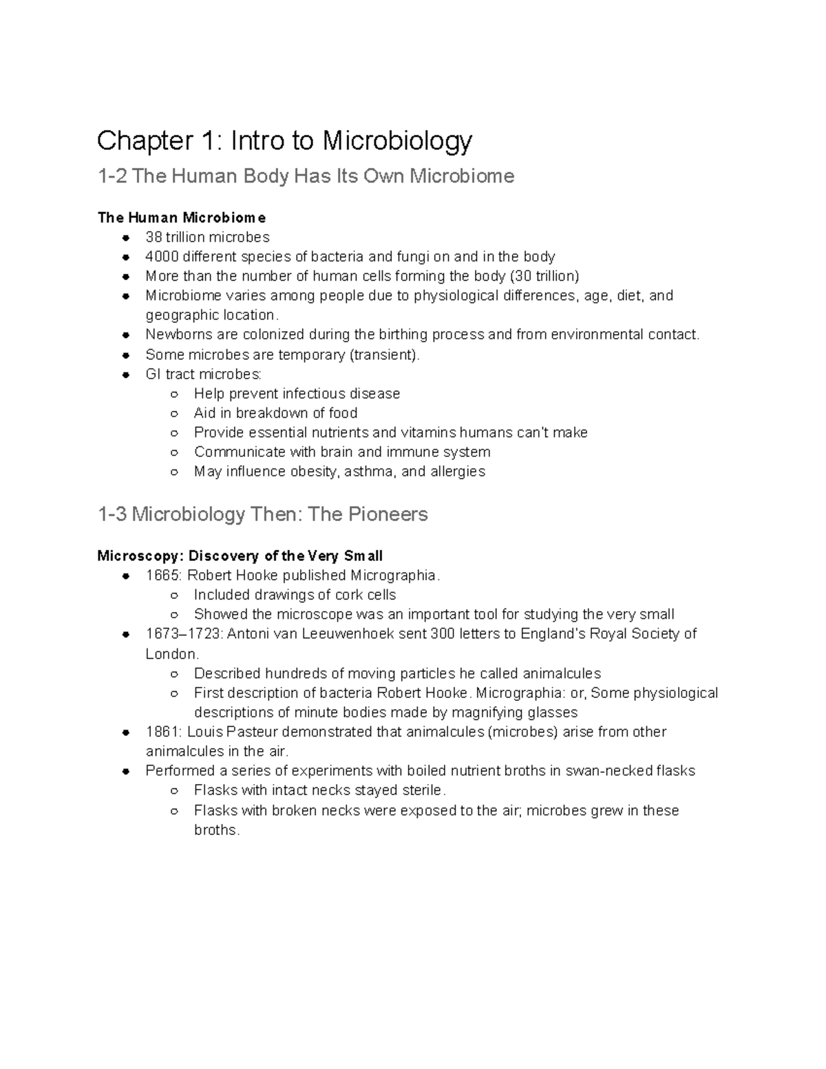 Final Exam Biology 1290B - Chapter 1: Intro to Microbiology 1-2 The ...