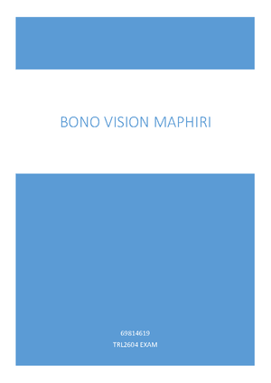 TRL2604 Examination 2021 1 - TRL2604 - Unisa - Studocu