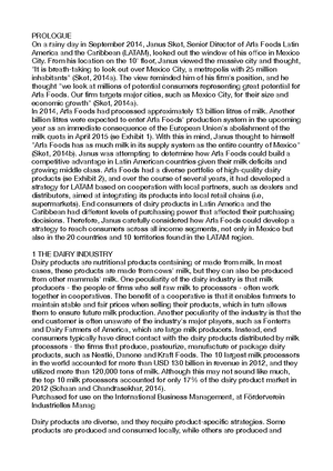 Possible international organizational structure for arla compnay ...