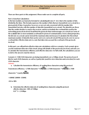Week 4 assignment - MET CS 625 Business Data Communication and Networks ...