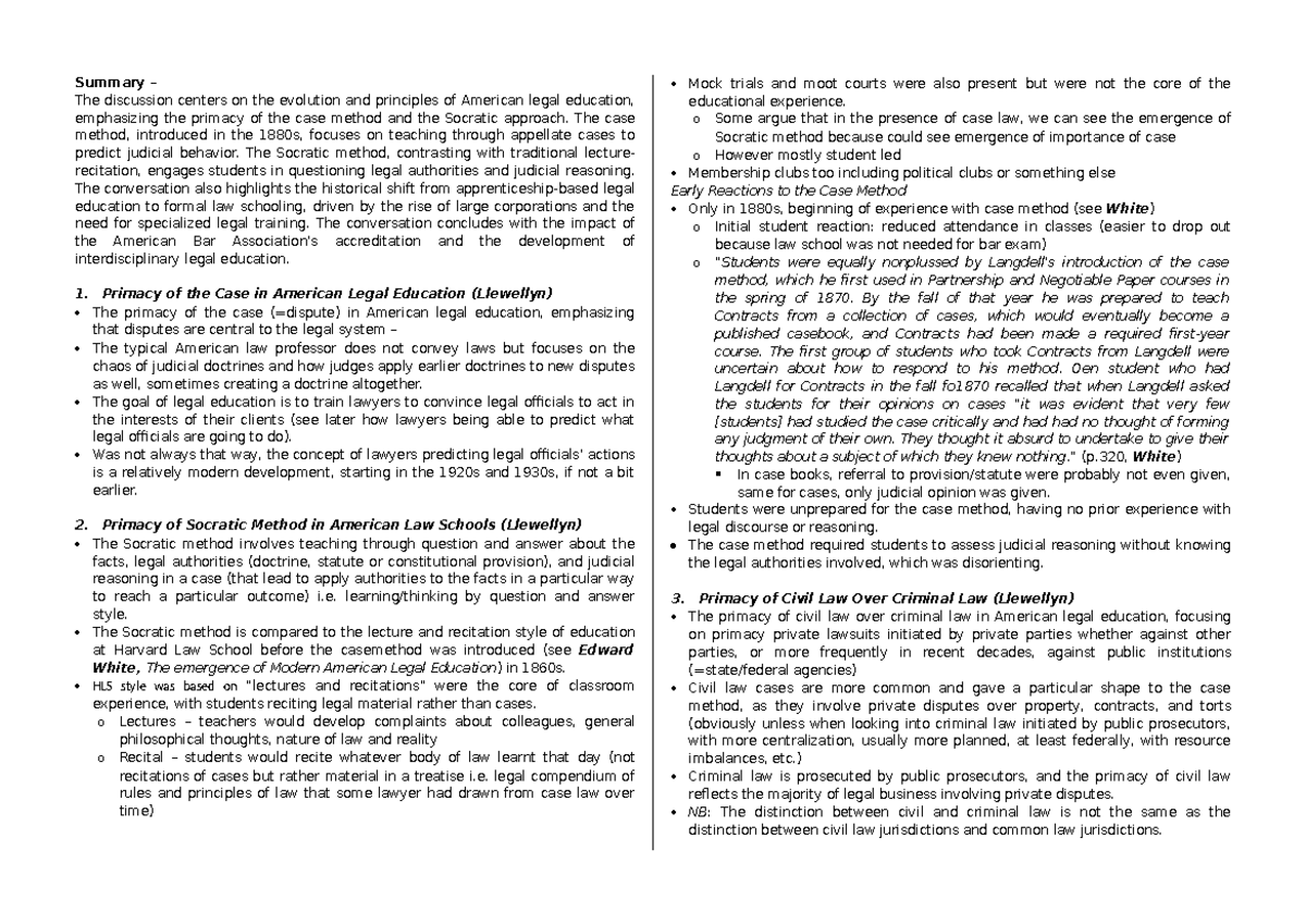 IAL - Module 1 (Summary) - Summary – The discussion centers on the evolution and principles of ...