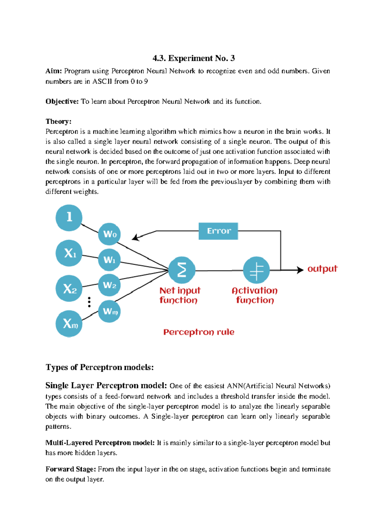 Experiment No. 3 SL-II (ANN) - 4. 3. Experiment No. 3 Aim: Program ...