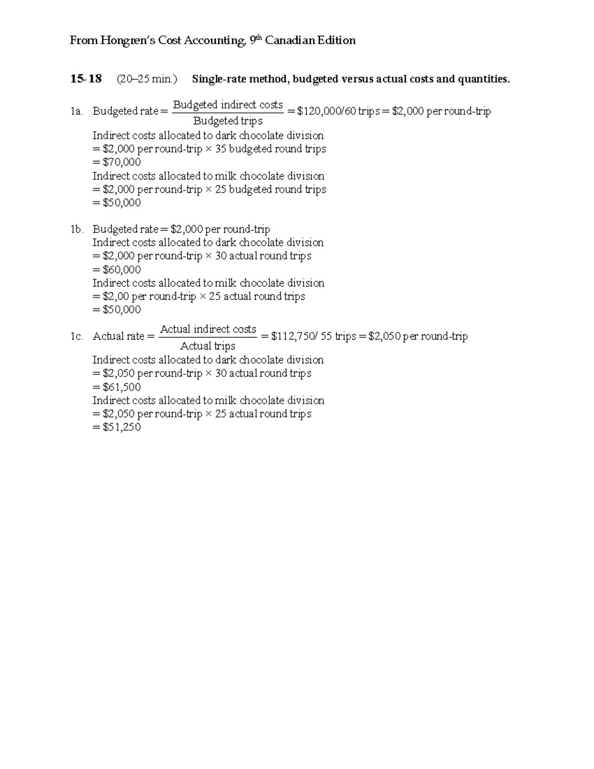 Solutions - Chapter 15 - 15 - 18 (20–25 min.) Single-rate method ...
