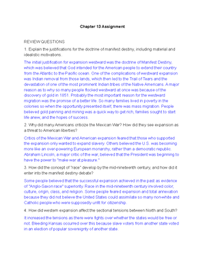 HIST 1301 Chapter 7 Assignment - HIS 1301 - LSC - Studocu