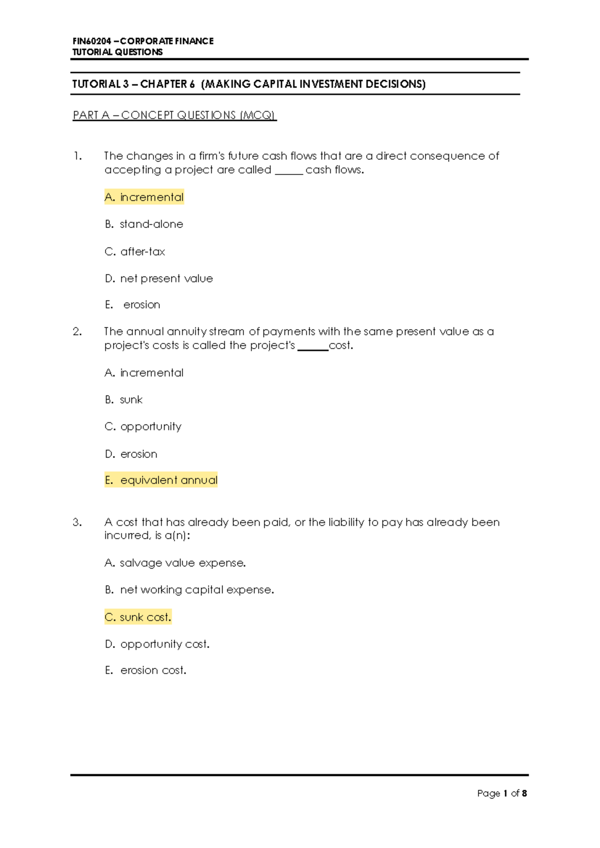 Tutorial 3 Questions - Good document - TUTORIAL QUESTIONS TUTORIAL 3 ...