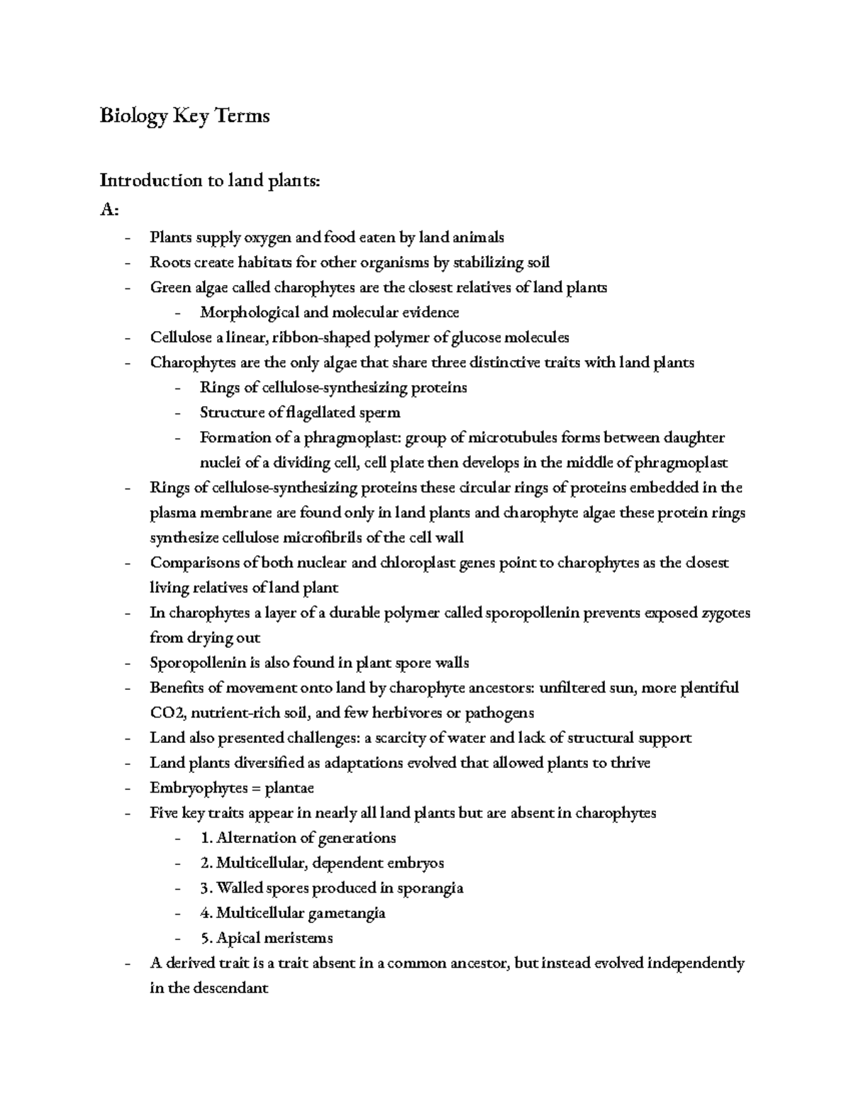 Biology red and blue terms list - Biology Key Terms Introduction to ...