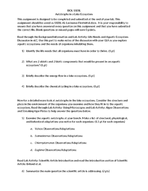 BIO 1108 UNIT 1 Notes - BIOLOGY 1108 UNIT 1 NOTES History of Life on ...