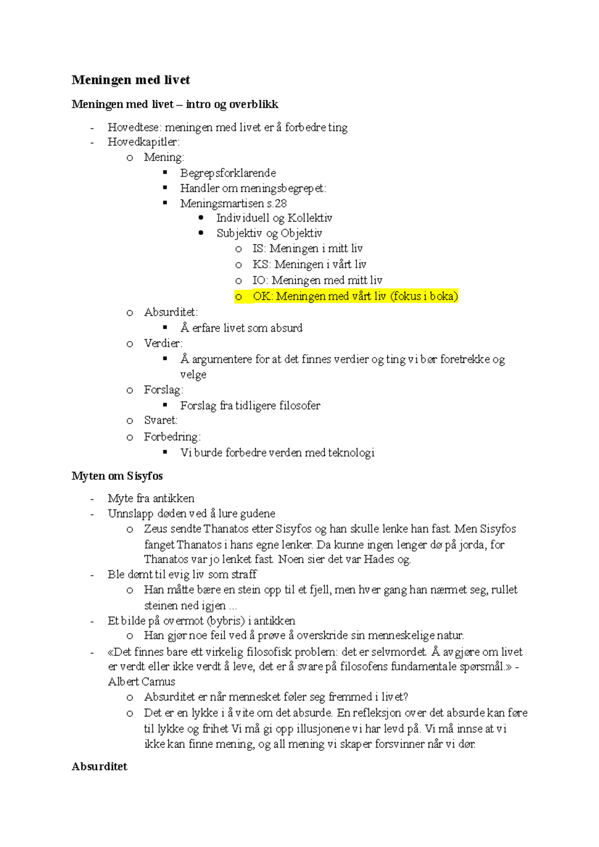 Meningen med livet uten Gud - Meningen med livet Meningen med livet – intro og overblikk ...