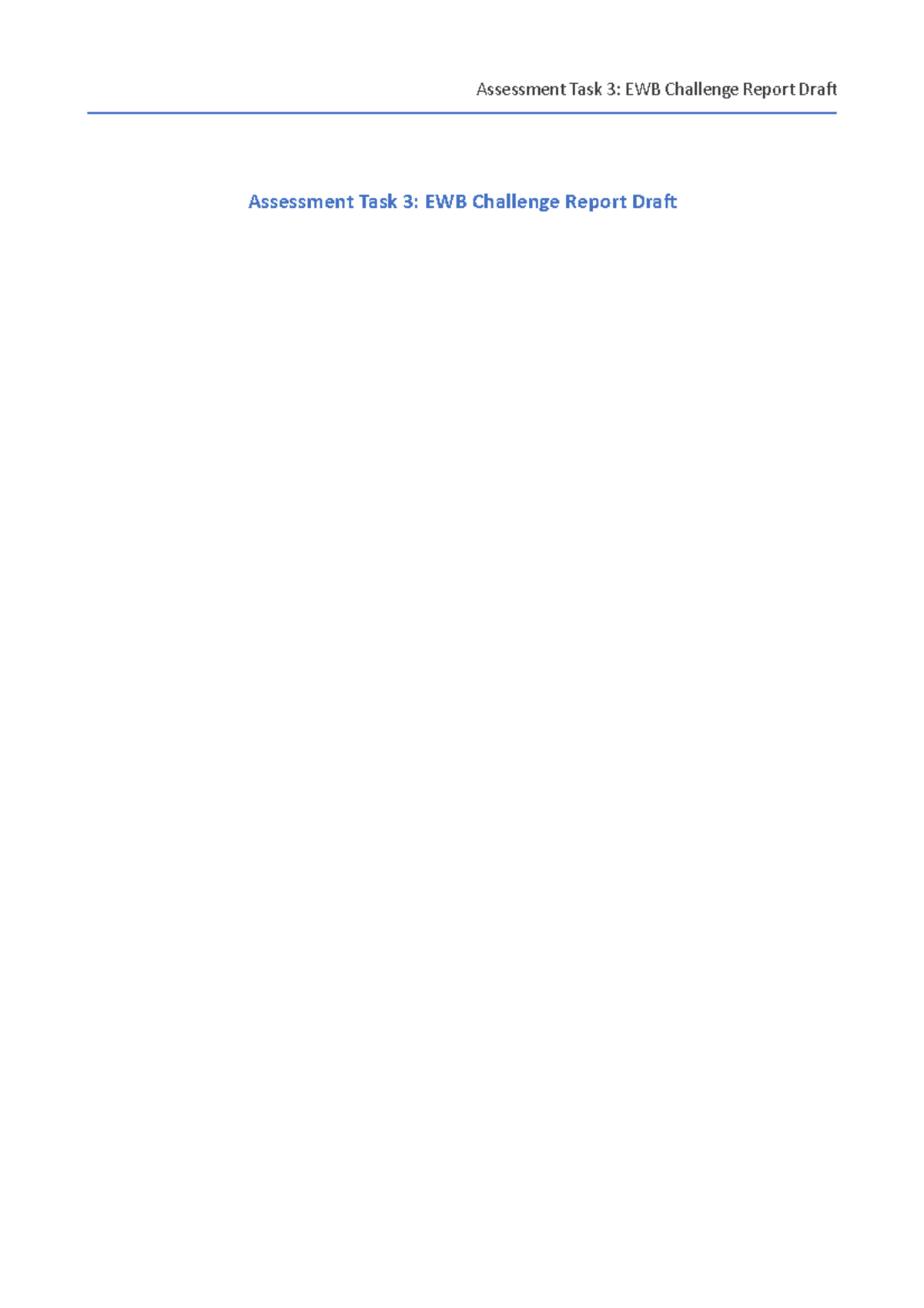Assessment 3 Submission - Assessment Task 3: EWB Challenge Report Draf ...