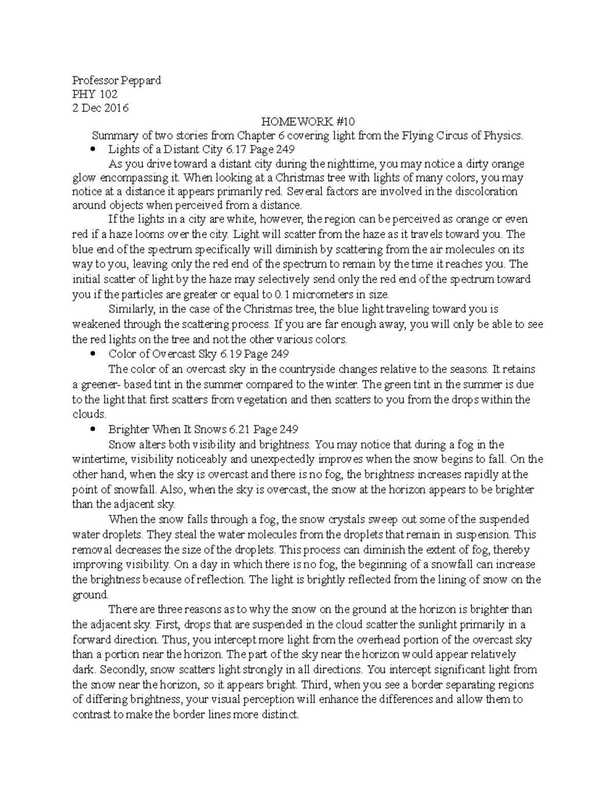 Homework 10 - Dr. Peppard - Professor Peppard PHY 102 2 Dec 2016 ...