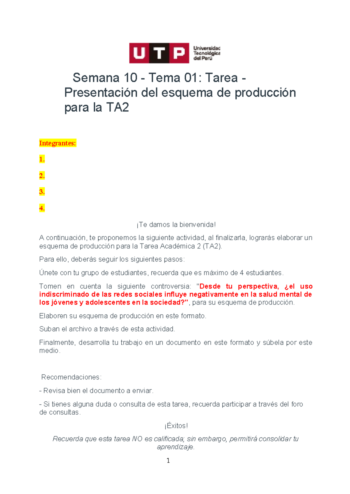 Actividad 1 - Presentación del esquema-1 - 1 📝 Semana 10 - Tema 01: Tarea - Presentación del ...