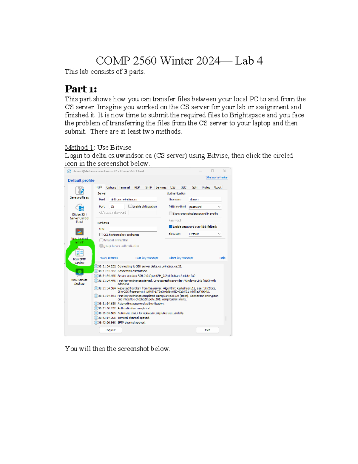 Lab4 - Lab 4 - COMP 2560 Winter 2024— Lab 4 This lab consists of 3 parts. Part 1: This part ...