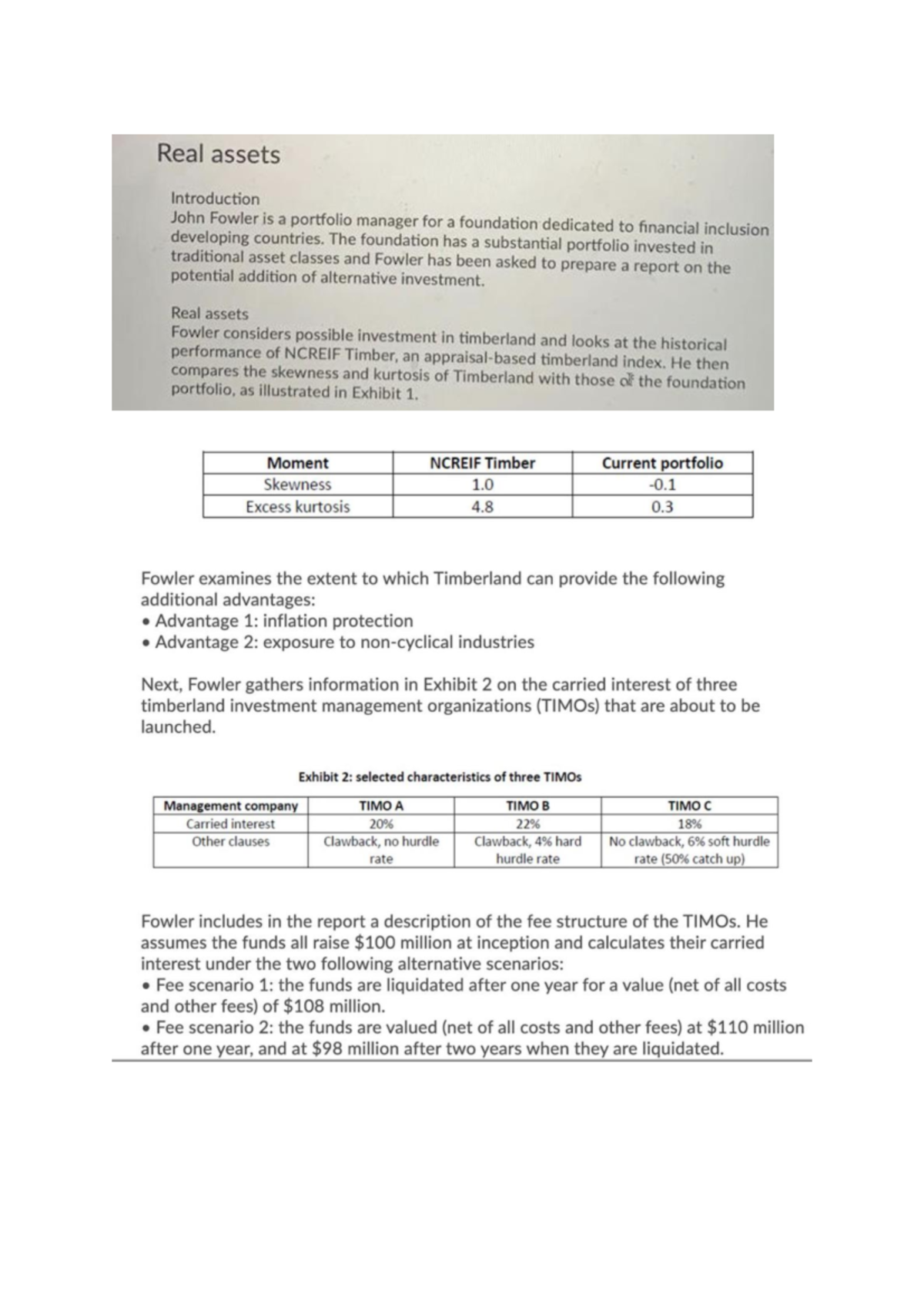 Test alternative - Question: Timberland is most likely superior to ...