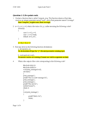 Unit #4 - Assignments - C++ Language Programming. 1 UNIT #4 4-2 ...