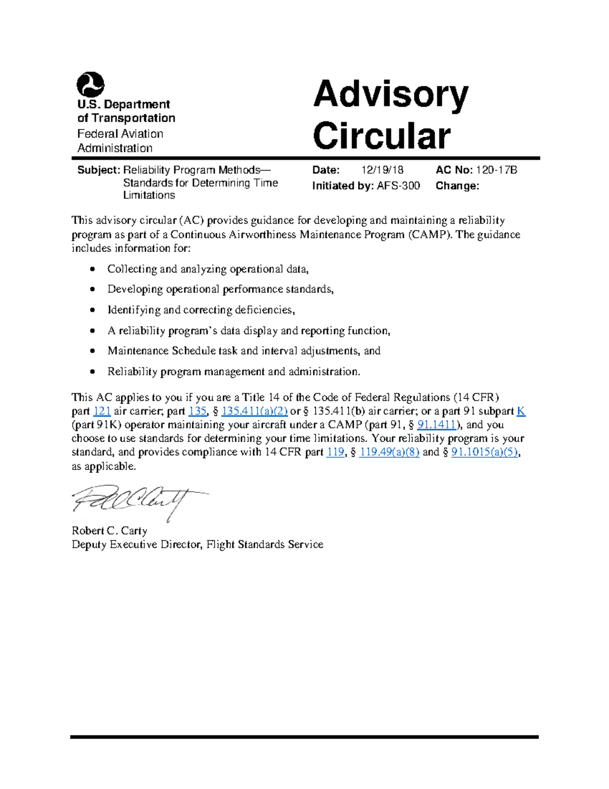 AC 120-17B - AC 120 - U. Department of Transportation Federal Aviation ...
