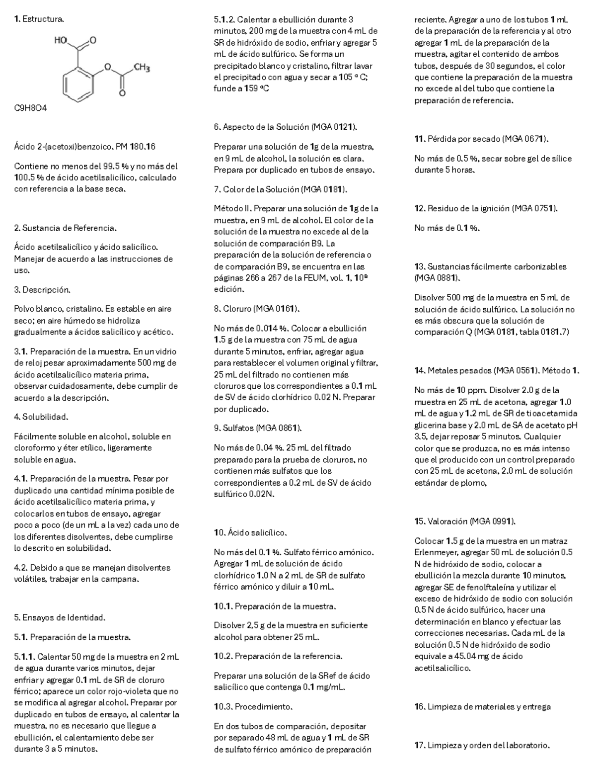 Acido acetil salicilico - Estructura. C9H8O Ácido 2-(acetoxi)benzoico ...