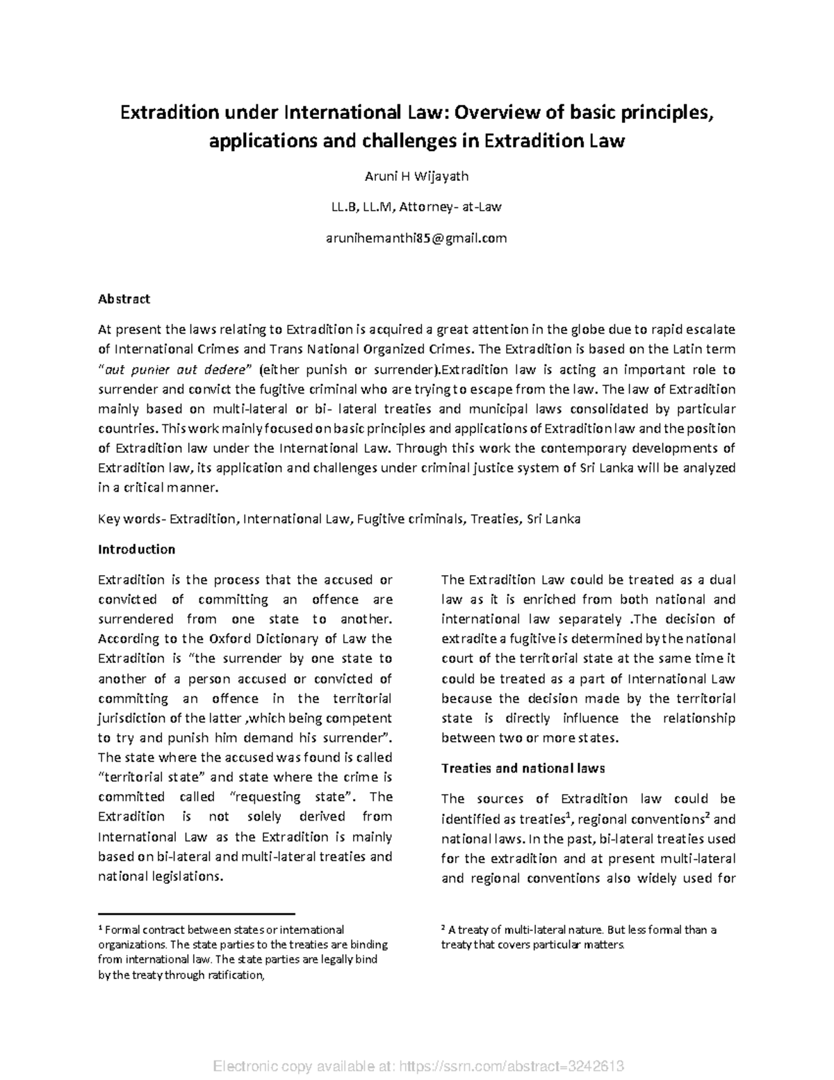 Extradition - Extradition under International Law: Overview of basic principles, applications ...