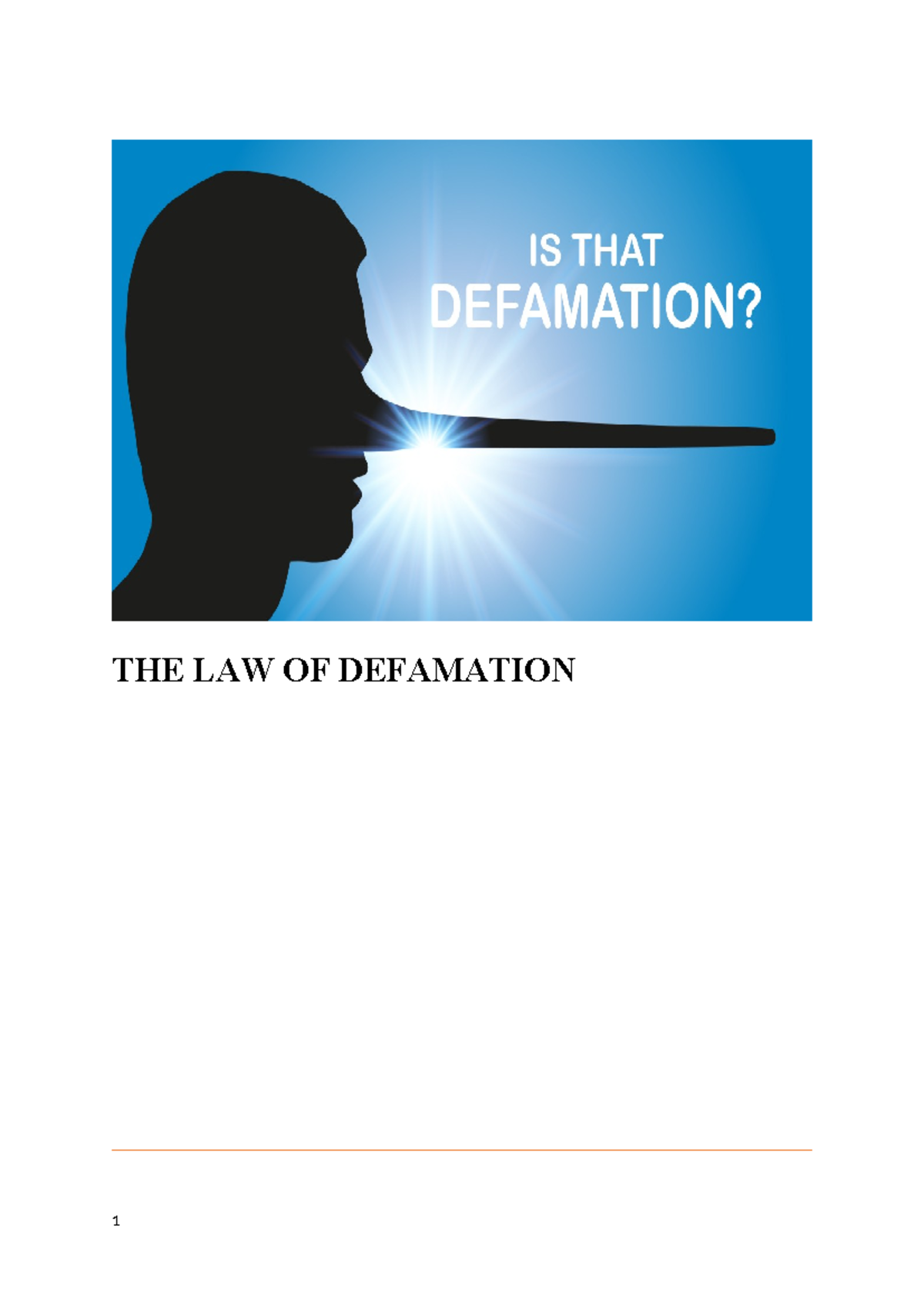 Law of Defamation - THE LAW OF DEFAMATION Part 1: Introduction *Fritz ...