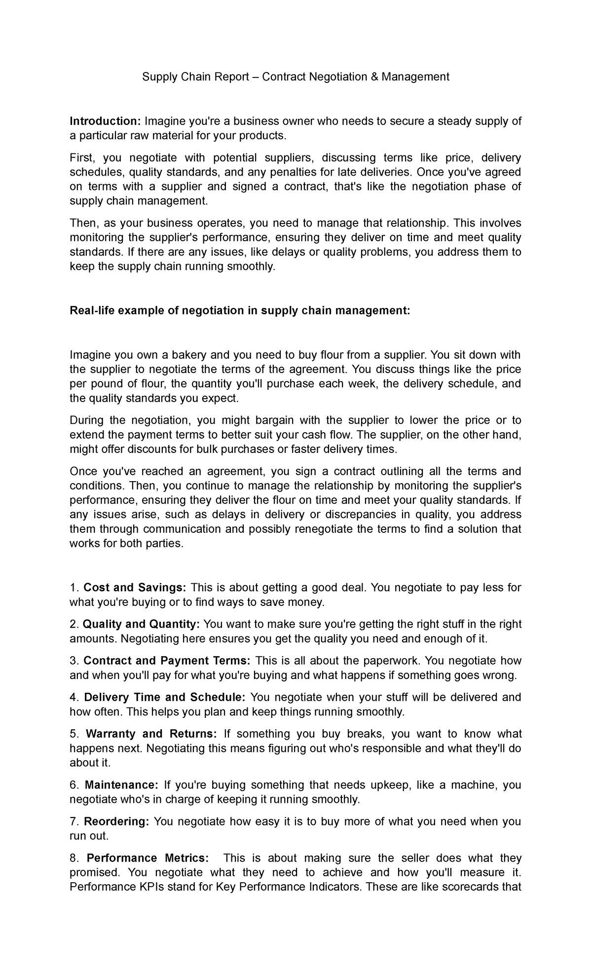 Supply Chain Report - notes notes notes - Supply Chain Report ...