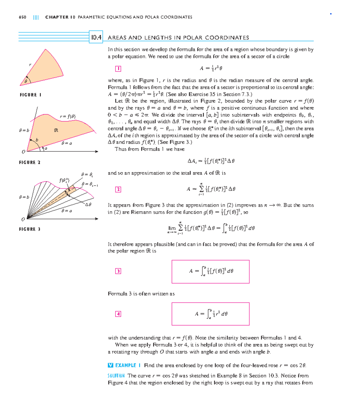 Math ch 10-4 - math work - AREAS AND LENGTHS IN POLAR COORDINATES In ...