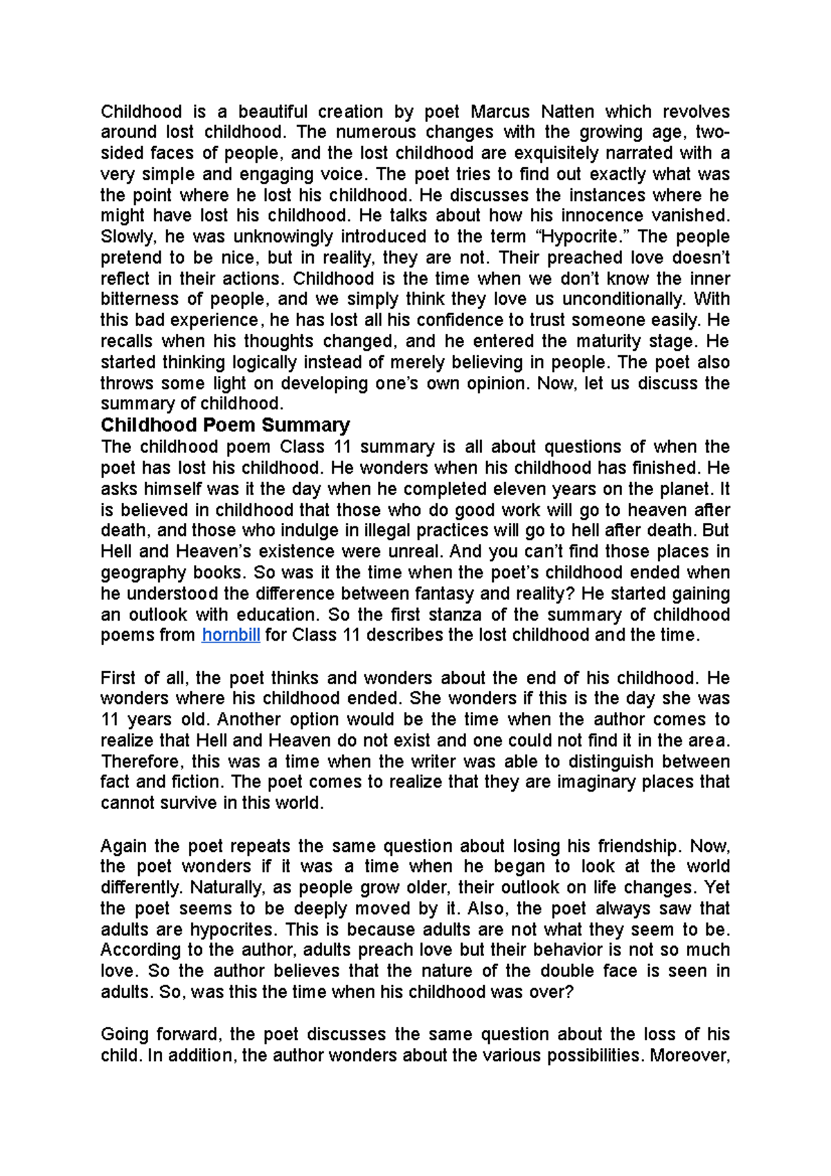 Childhood 2 - Childhood is a beautiful creation by poet Marcus Natten ...