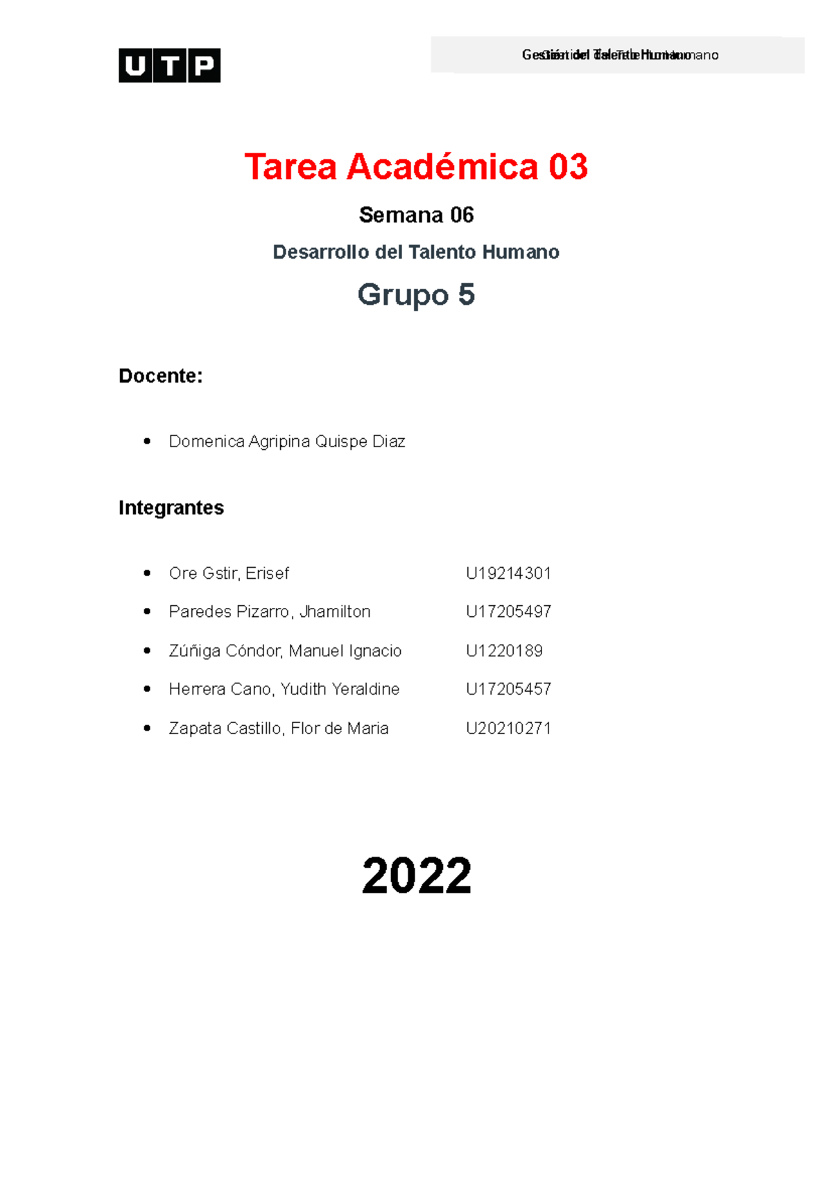 Tarea Académica 03 - Actividad desarrollada de manera grupal. - Tarea ...