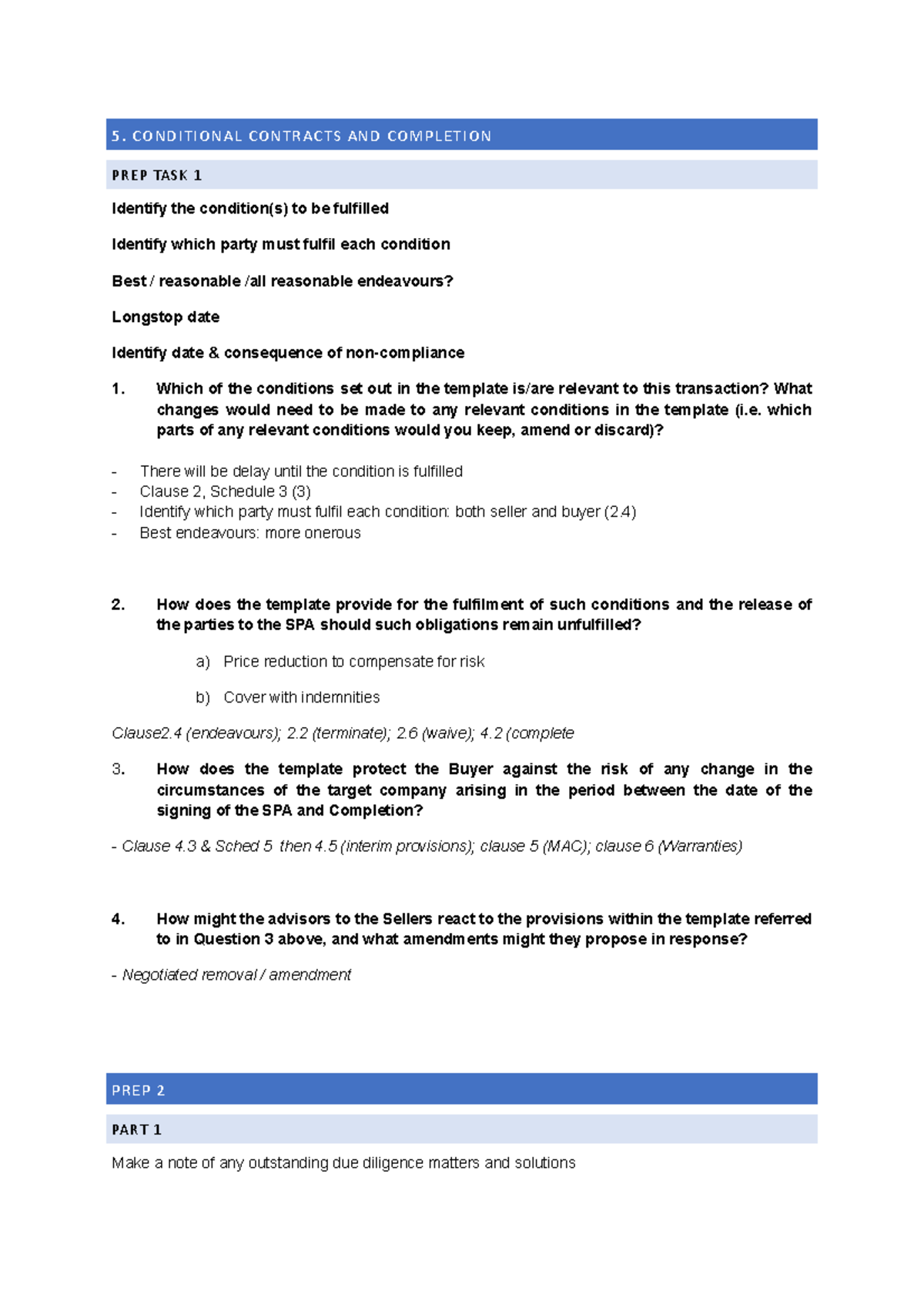 5. conditional contracts - 5. CONDITIONAL CONTRACTS AND COMPLETION PREP ...