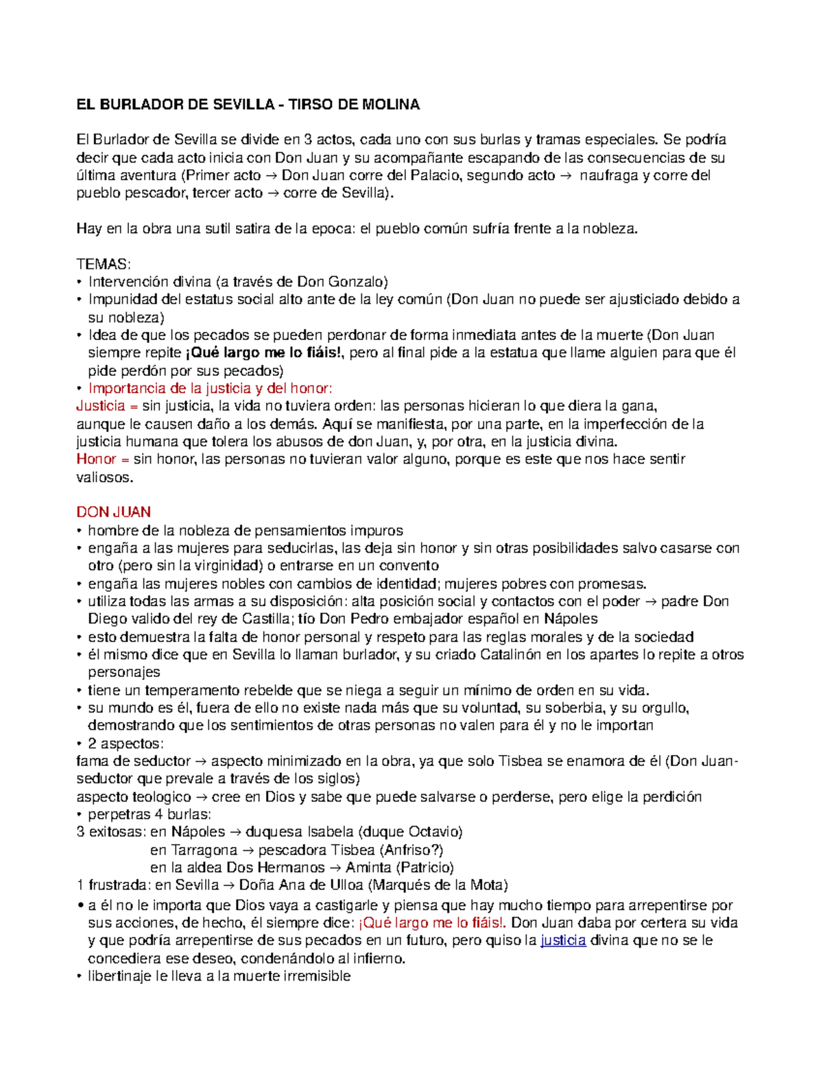 El Burlador de Sevilla - EL BURLADOR DE SEVILLA - TIRSO DE MOLINA El ...