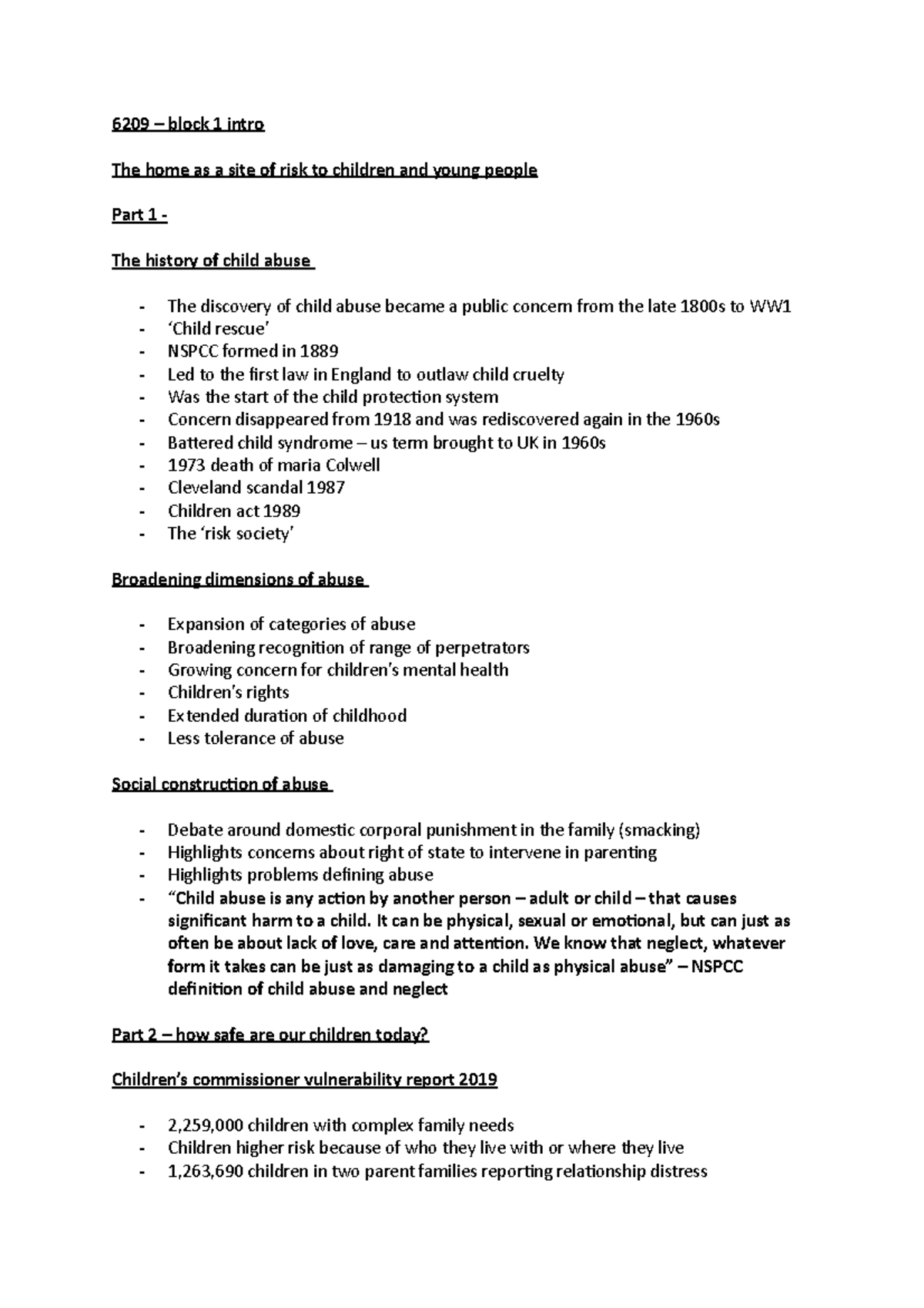 6209 block 1 intro - 6209 – block 1 intro The home as a site of risk to ...