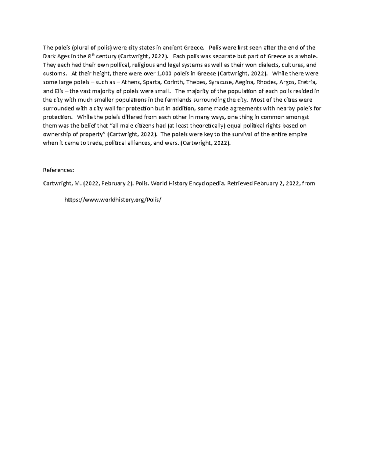 Discussion - The poleis (plural of polis) were city states in ancient ...