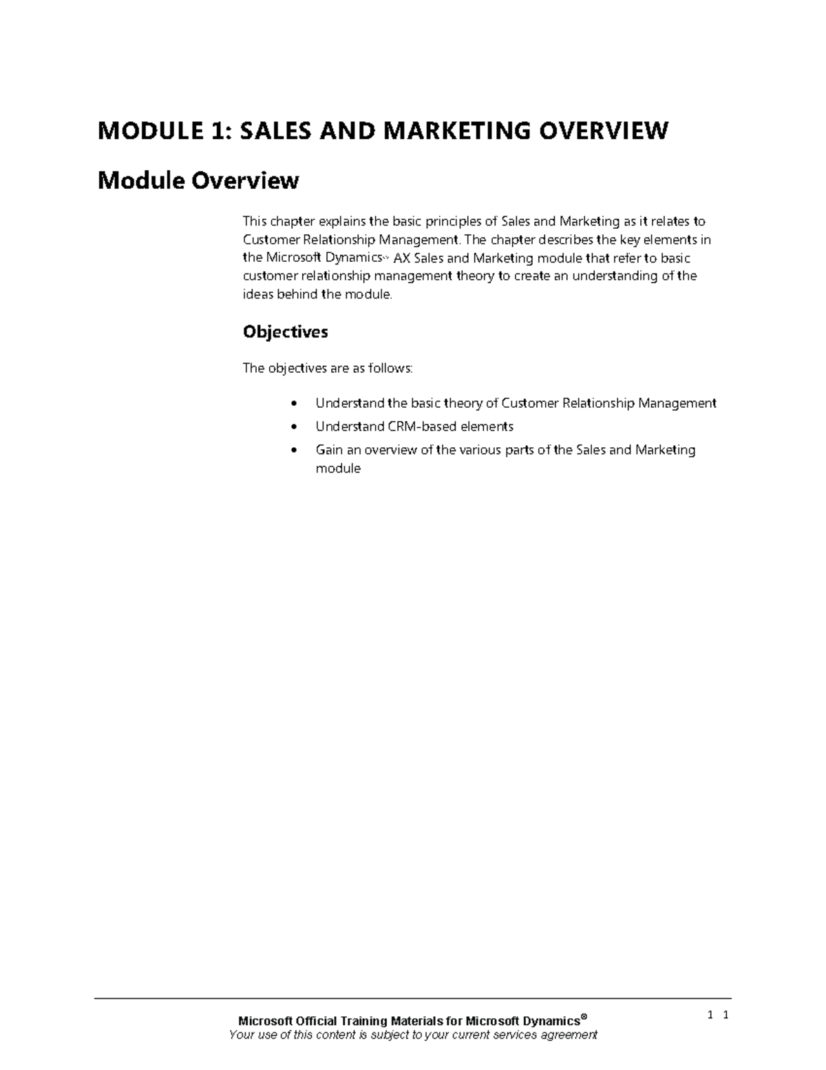 AX2012 ENUS SAM 01 - Programming for AX - 1 - 1 MODULE 1: SALES AND ...