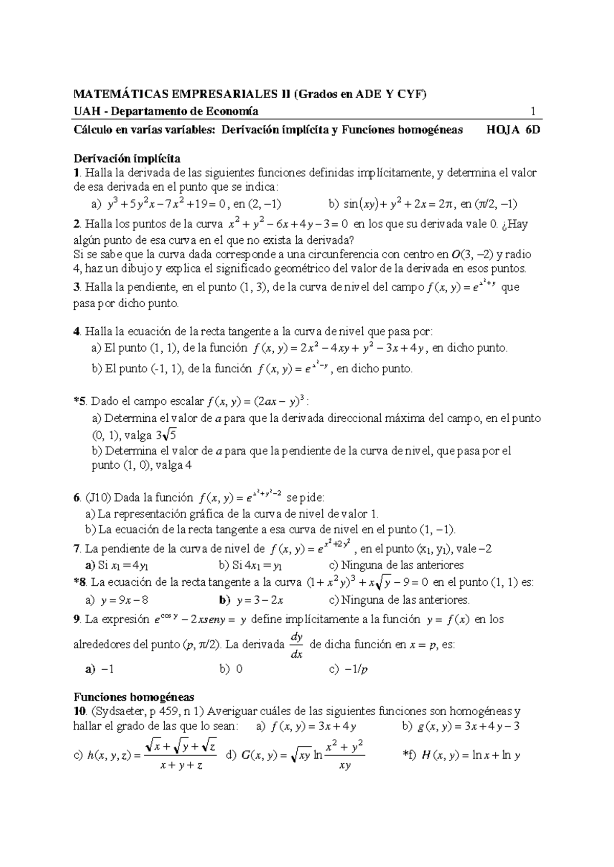 Matiig HOJA 06D Implicitas-Homogéneas(1) - MATEMÁTICAS EMPRESARIALES II ...