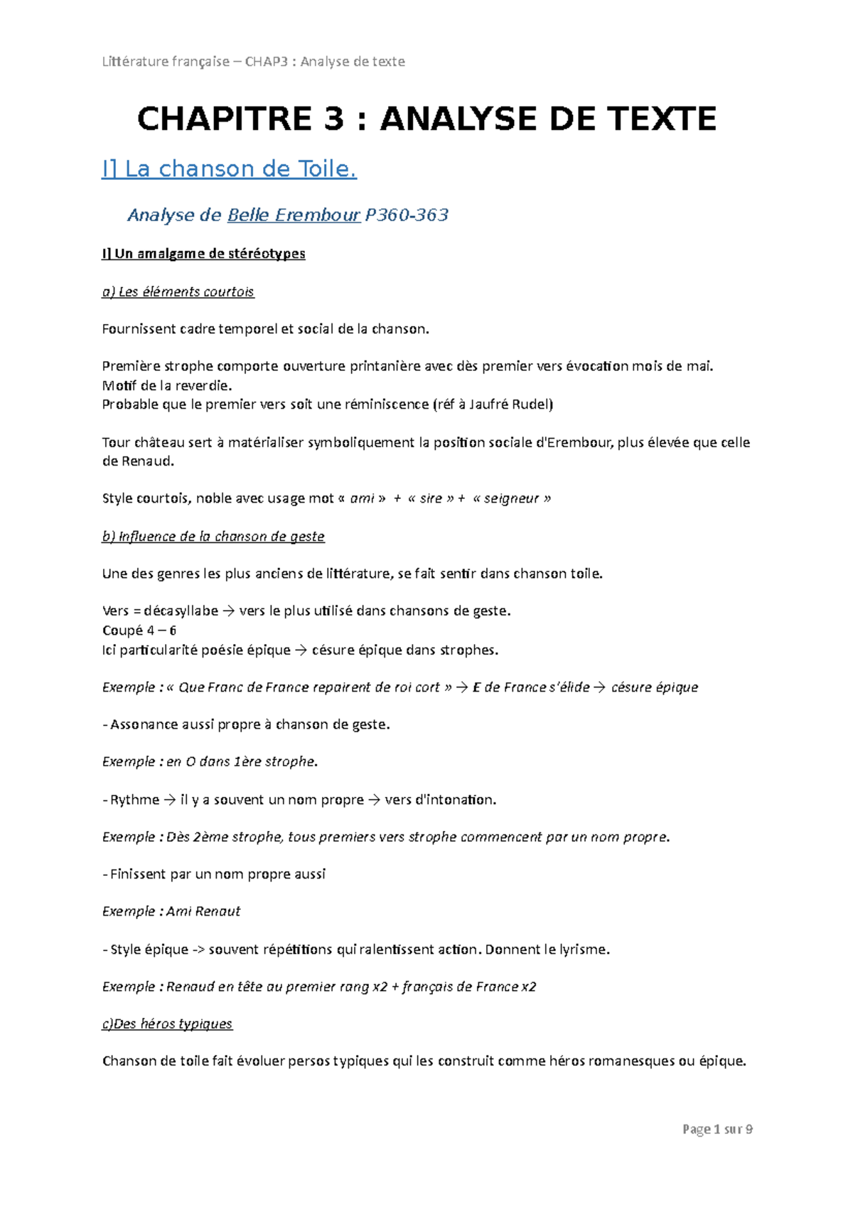 Littérature française Analyse de texte 3 - Littérature française ...