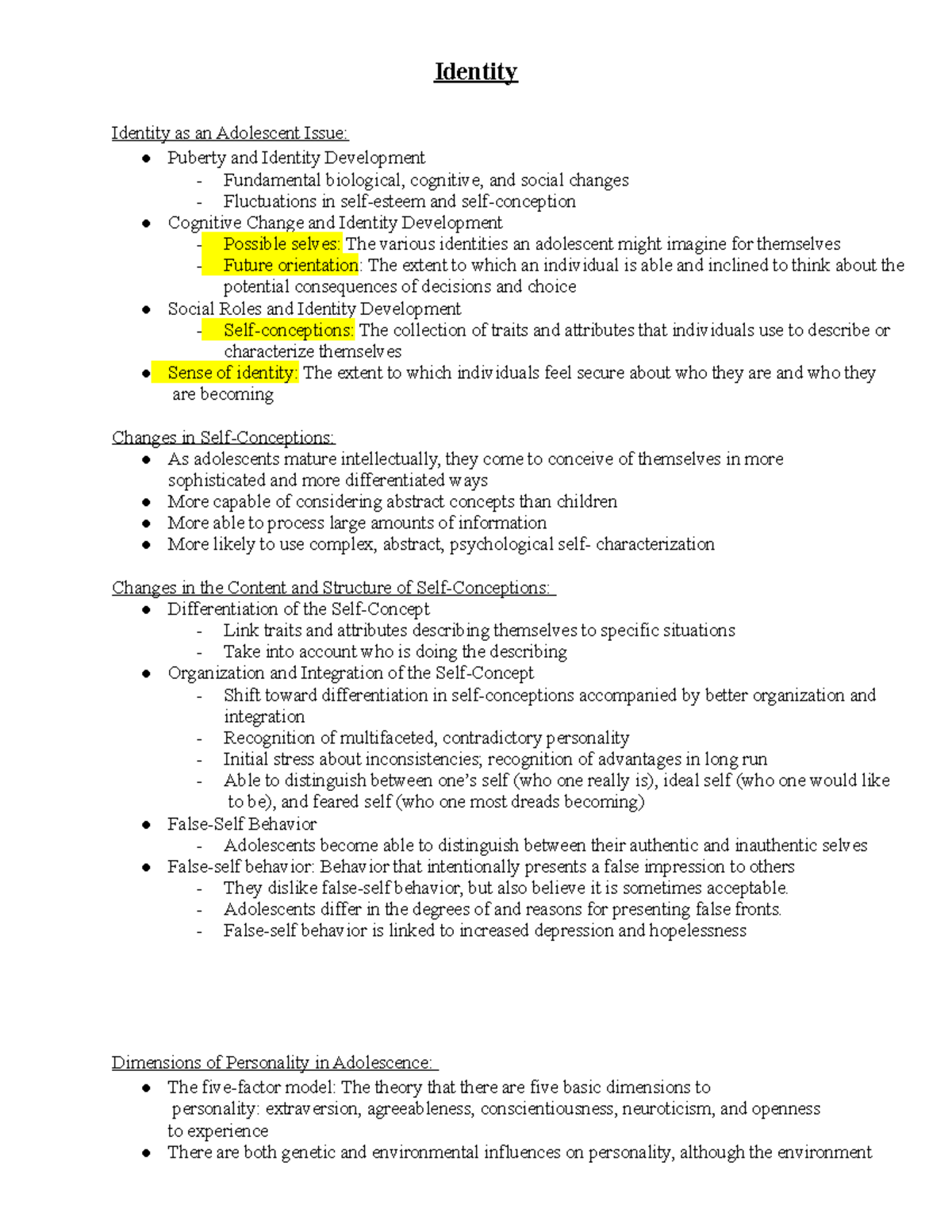 HDFS 239 Lesson 7 - Identity Identity as an Adolescent Issue: Puberty ...