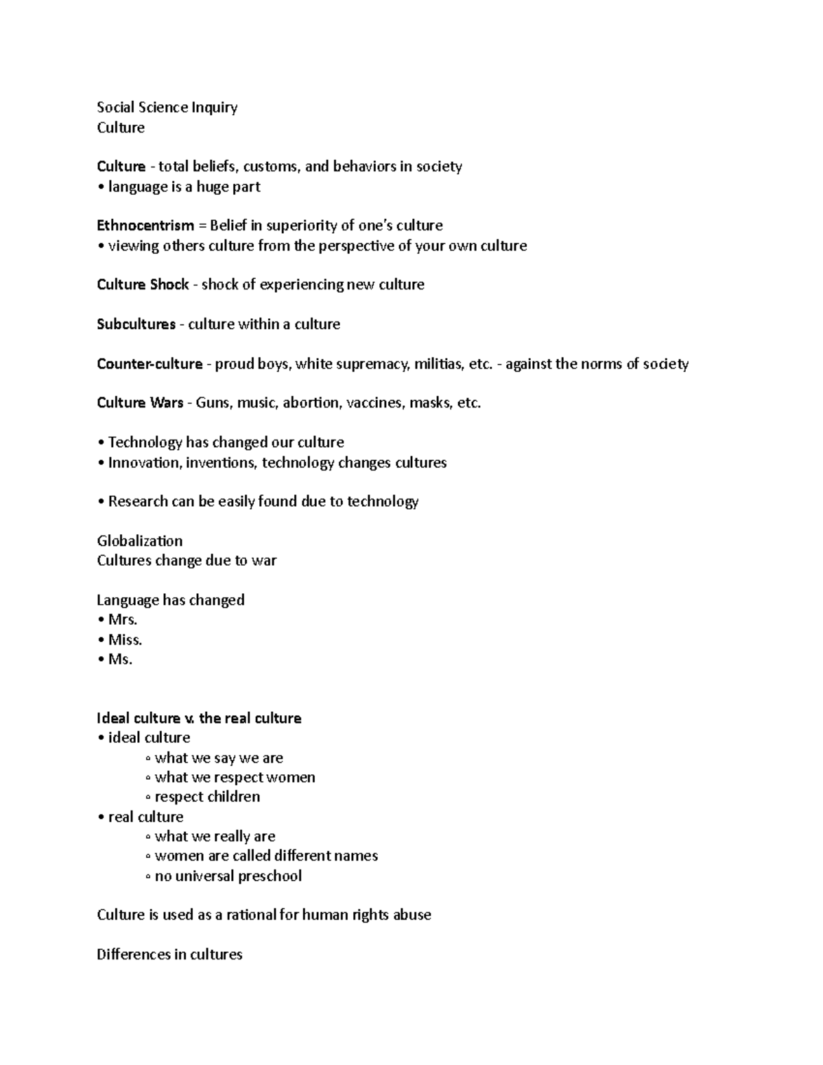 Social Science Inquiry - culture - Social Science Inquiry Culture ...